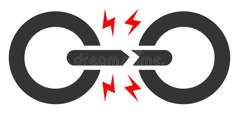 Broken Chain Link Raster Icon Illustration Stock Illustration ...