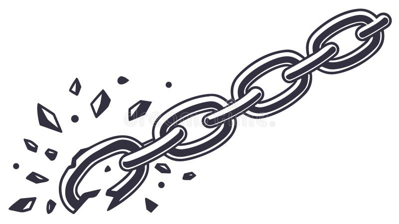 Broken Chain Link, Symbol of Freedom or Weakness, Vector Design ...