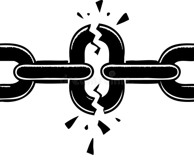 Broken Chain Link Vector Symbol of Freedom Stock Illustration ...