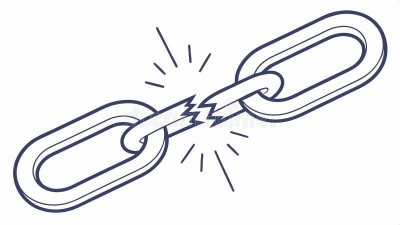Broken Chain Link Vector, Symbolizing Disruption or Overcoming ...