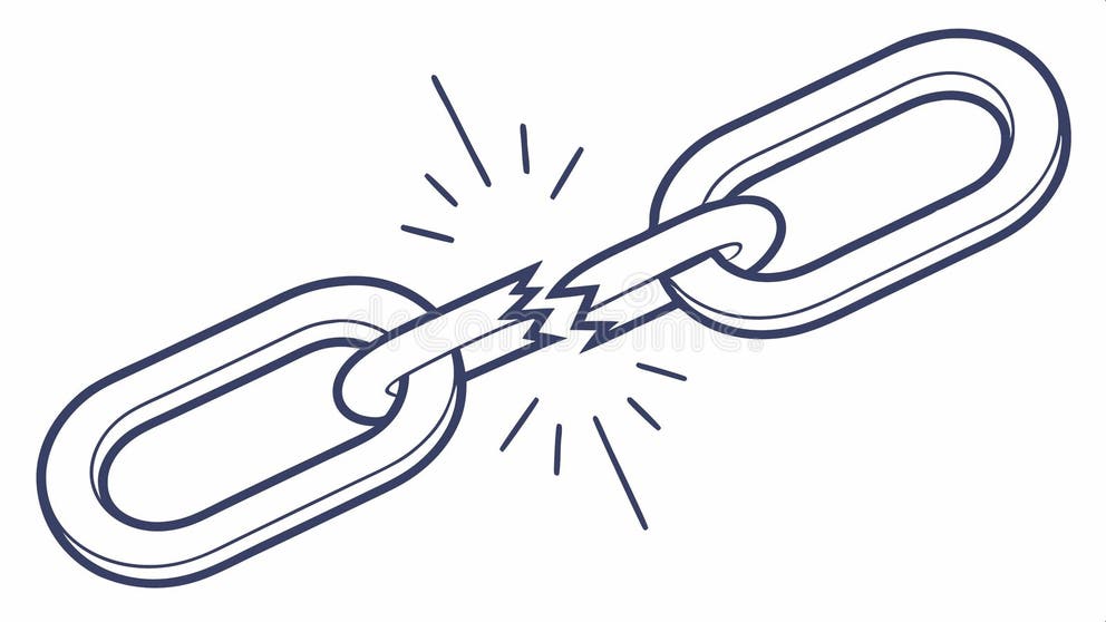 Broken Chain Link Vector, Symbolizing Disruption or Overcoming ...