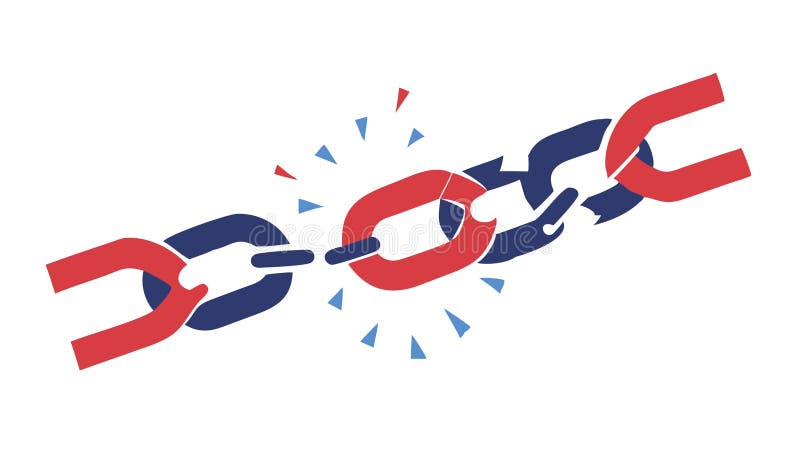 Broken Chain Link. Weakness and Vulnerability Symbol, Vector Design ...
