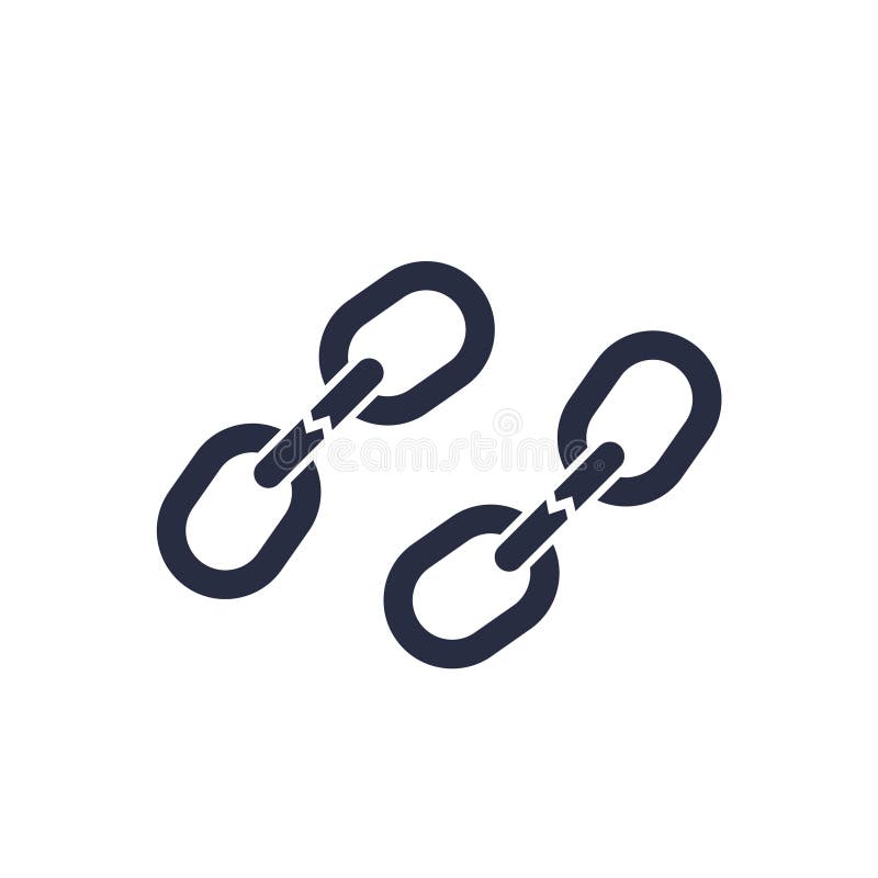 Broken Chain Links Icon on White Stock Vector - Illustration of break ... Broken Chain Links Icon on White Stock Vector - Illustration of break ...