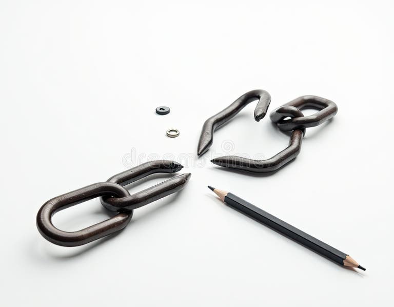 Broken Chain Links with Pencil - Concept of Problem Solving, Repair ...