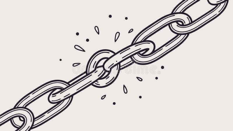 Broken Chain Links, Symbolizing Freedom or Weakness, Vector Design ...