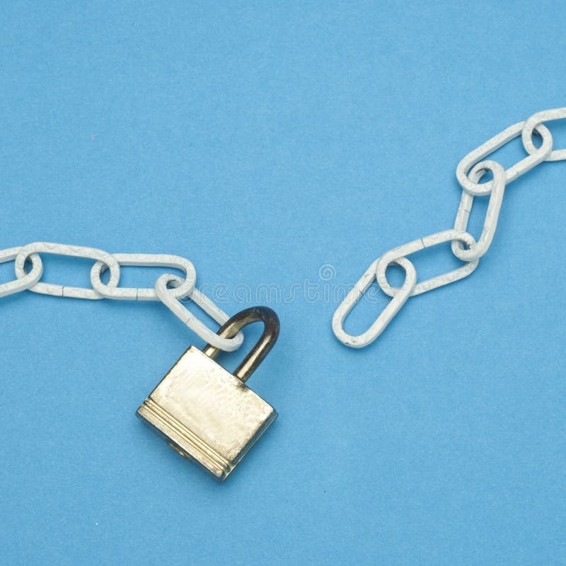 Broken Chain and Lock Security Concept Stock Image - Image of vibrant ...