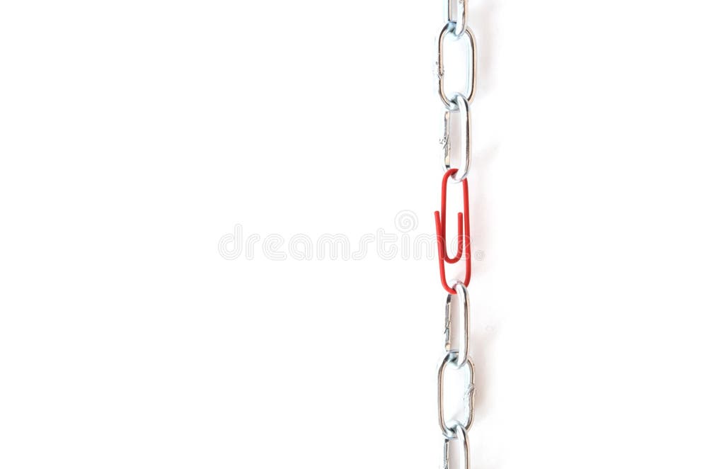 Broken Chain Made of Paper Clips Stock Photo - Image of bond ...