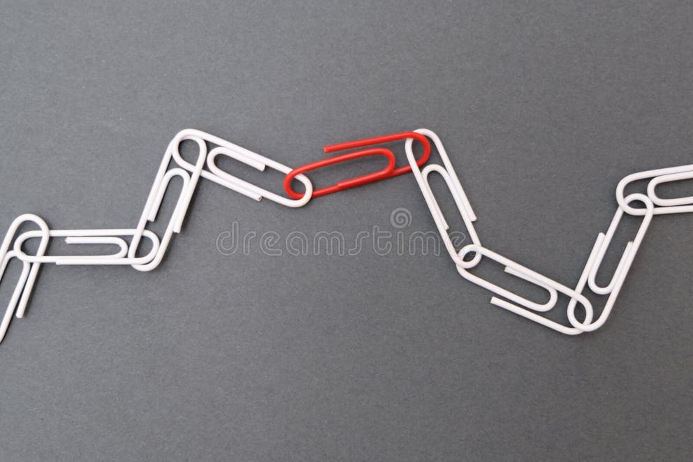 Broken Chain Made of Paper Clips Stock Image - Image of cooperation ...