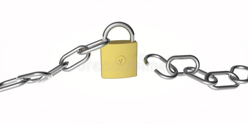A Broken Chain and Padlock Still Locked Stock Illustration ...