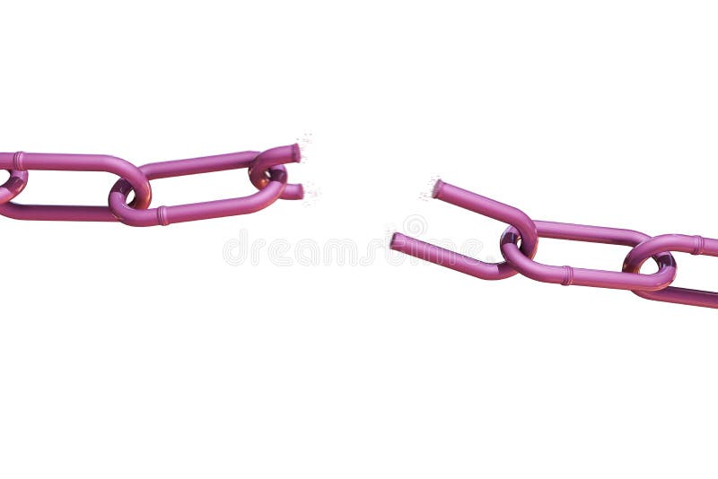 Pink Chain Link Icon Isolated on Blue Background. Link Single ...