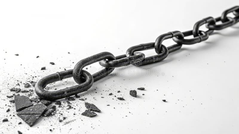 Broken Chain Shattered Links, Freedom Concept, Black and White Image ...
