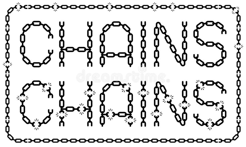 Broken chain sign letters stock vector. Illustration of letter - 83593120