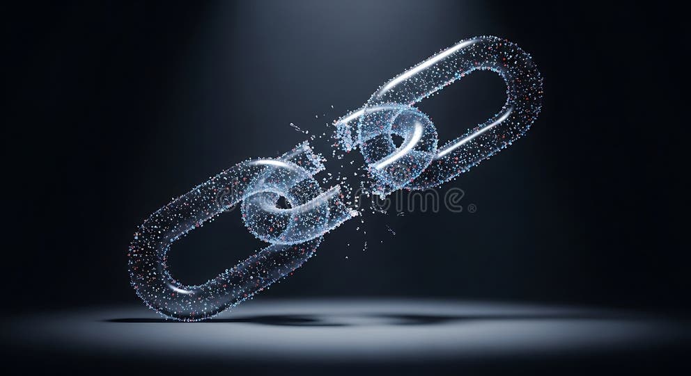 Broken Chain: Symbol of Disruption and Weakness Stock Illustration ...