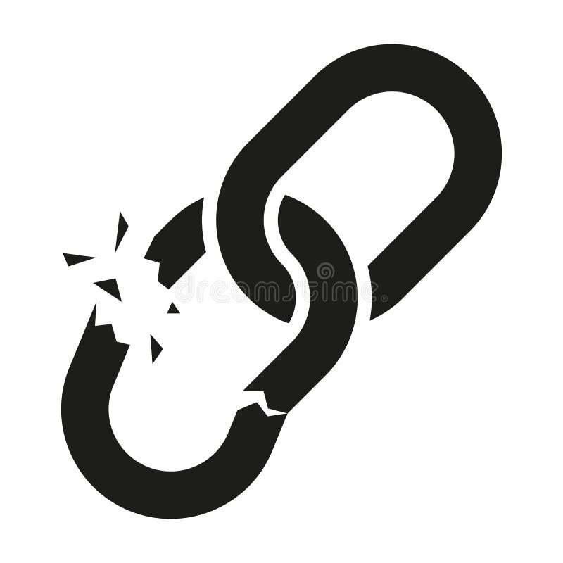 Broken Chain or Weakness Icon. Broken Connection Vector Illustration ...