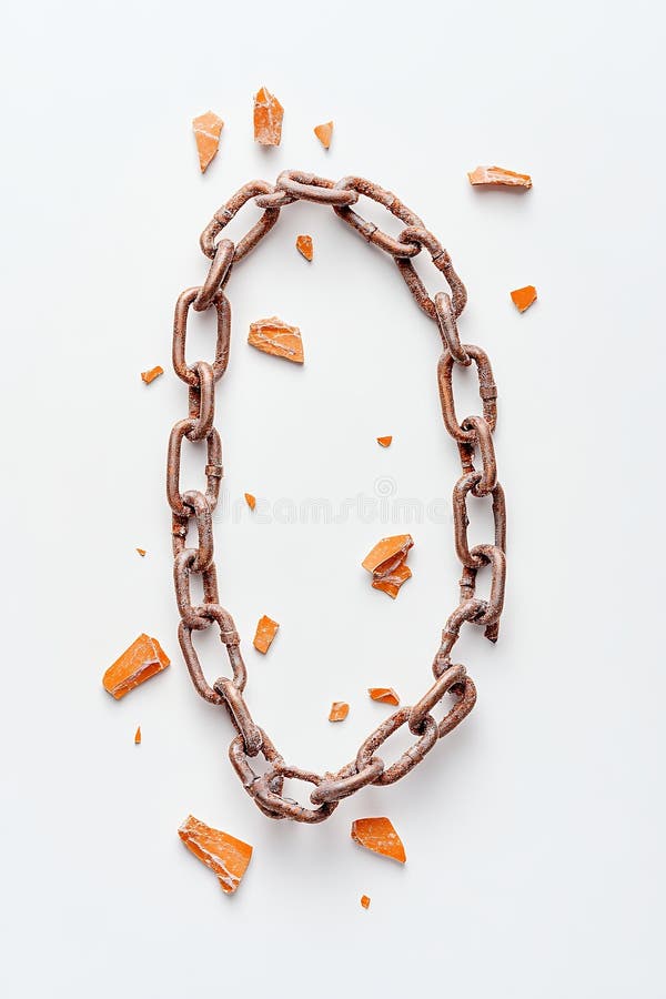 Broken Chain Zero Shape on White Background Stock Illustration ...