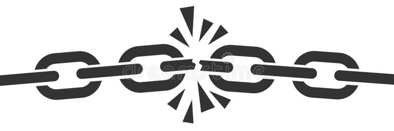 Broken Chains. Broken Chain Link Icon Set. Lost Connection Stock Vector ...