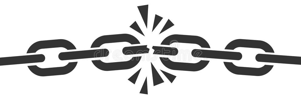 Broken Chains. Broken Chain Link Icon Set. Lost Connection Stock Vector ...