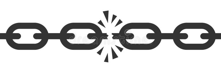 Broken Chains. Broken Chain Link Icon Set. Lost Connection Stock Vector ...