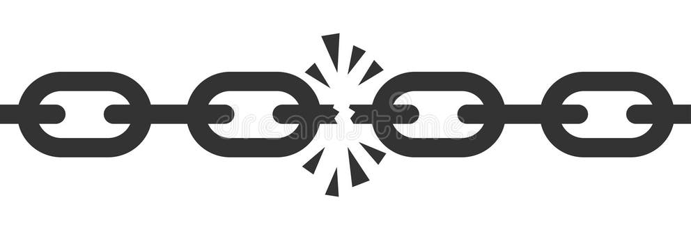 Broken Chains. Broken Chain Link Icon Set. Lost Connection Stock Vector ...