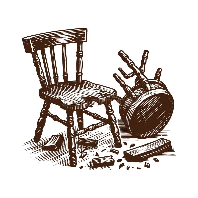 Overturned Saloon Stool Stock Illustrations – 9 Overturned Saloon Stool ...