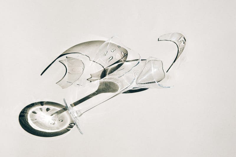 Broken Champagne Flute. Shadow and Light Stock Image - Image of ...