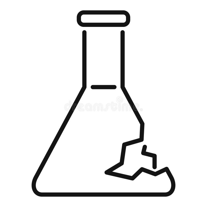 Broken Chemical Flask Icon Thin Line Vector Illustration Stock Vector ...