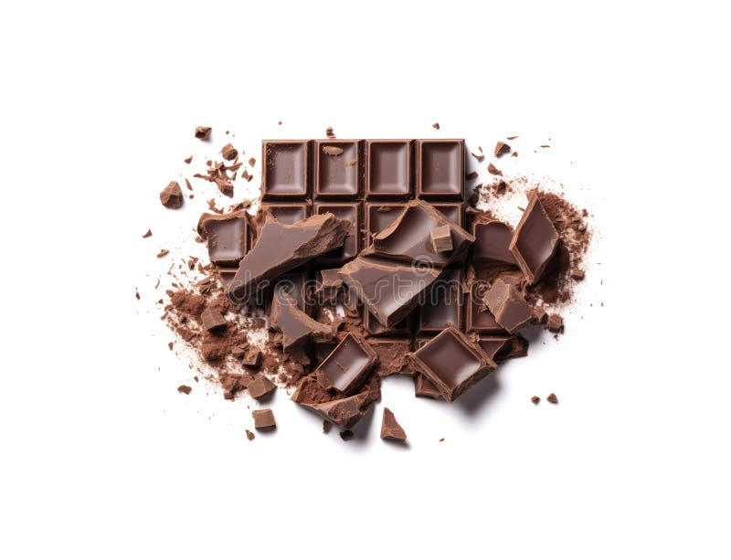 Broken Chocolate Bar Isolated, Milk Chocolate Square Pieces, Cubes ...