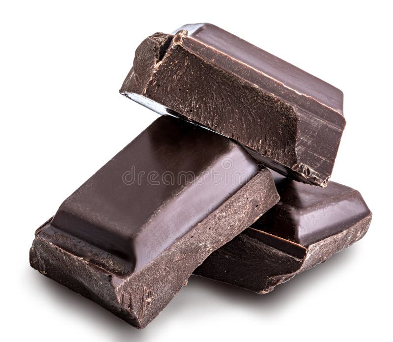 Broken Chocolate Bar Isolated with Shadow. Horizontal Composition. Top ...