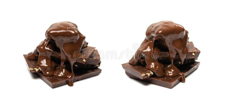 Broken Chocolate Bar Stack, Isolated. Milk Chocolate Square Pieces ...