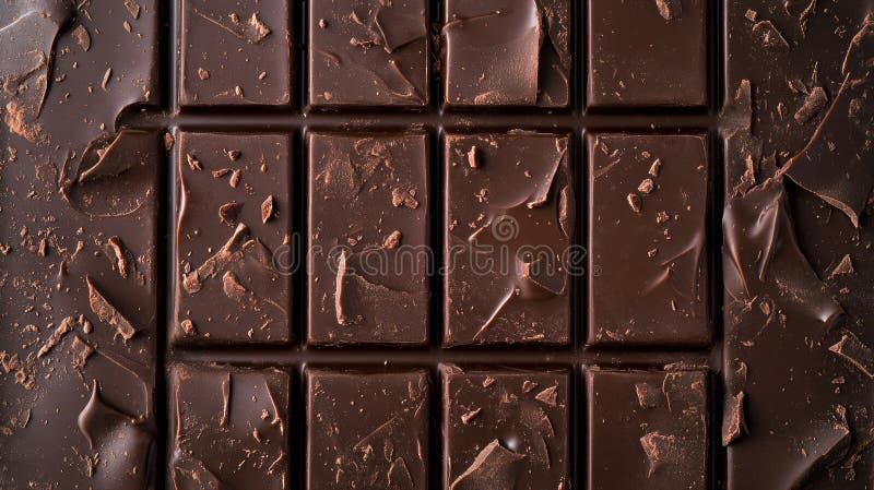 Broken Chocolate Bar with Textured Squares and Rough Surface Stock ...