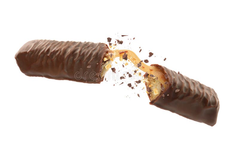 Broken Chocolate Bar Pieces Falling on Beige Background, Banner Design ...