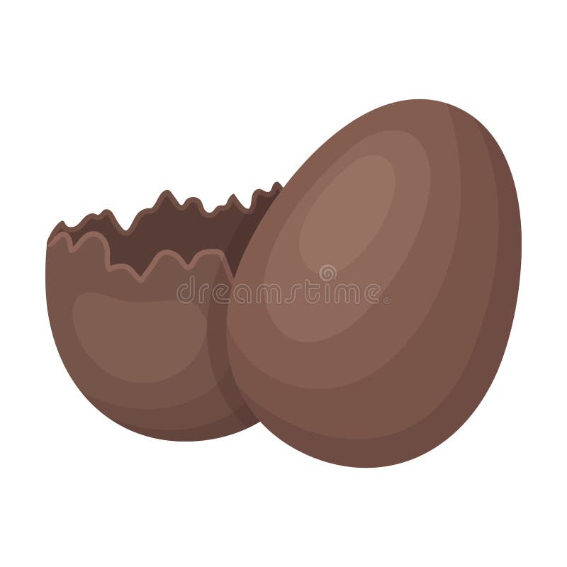 Broken Chocolate Egg. Easter Single Icon in Cartoon Style Rater,bitmap ...