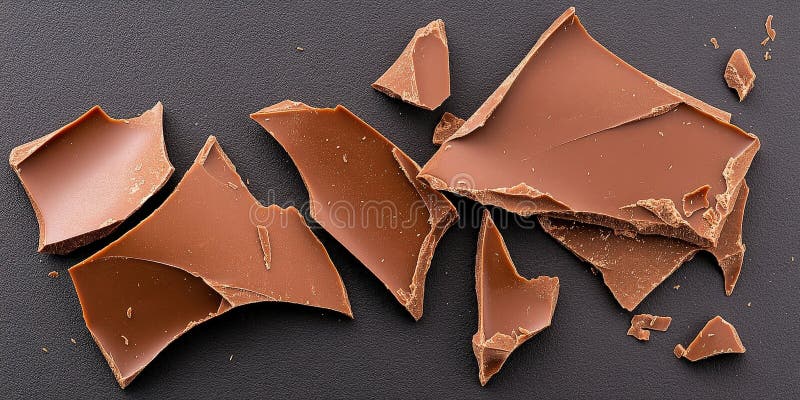 Broken Chocolate Pieces on a Dark Surface Showcasing Rich Texture and ...