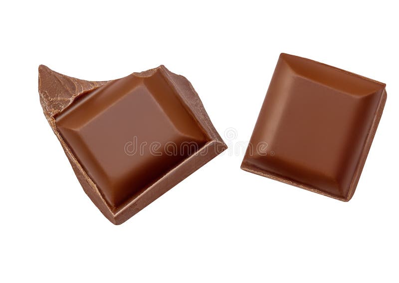 Broken Chocolate. Chocolate Pieces Isolated. Cubes of Milk Chocolate ...