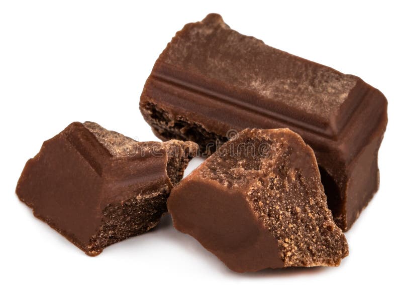 Broken Chocolate Pieces Isolated on White Background Stock Photo ...
