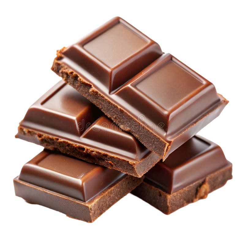 Split Chocolate Pieces on White Background Stock Illustration ...