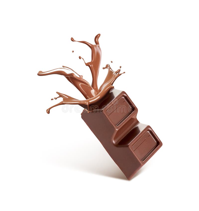 Broken Chocolate, from Which Flows Chocolate Stock Photo - Image of ...