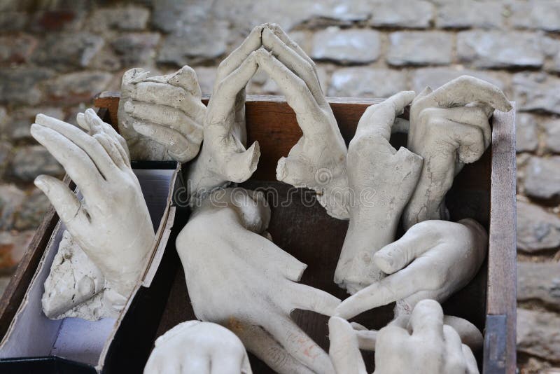 Broken and Chopped Stone Hands from the Statue Stock Image - Image of ...