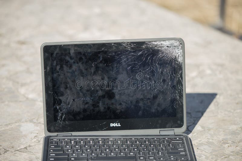 Broken Chromebook Outside editorial photography. Image of nature ...