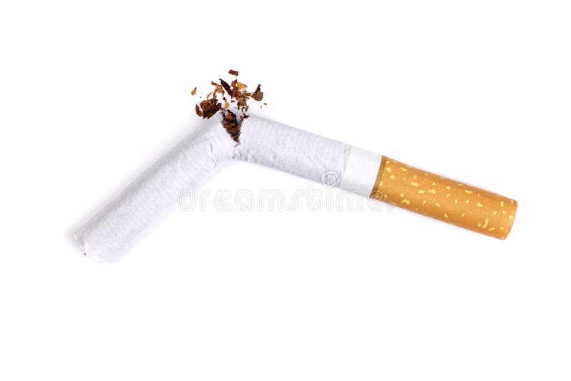 Broken Cigarette Isolated on White, Quit Smoking Concept Stock Photo ...