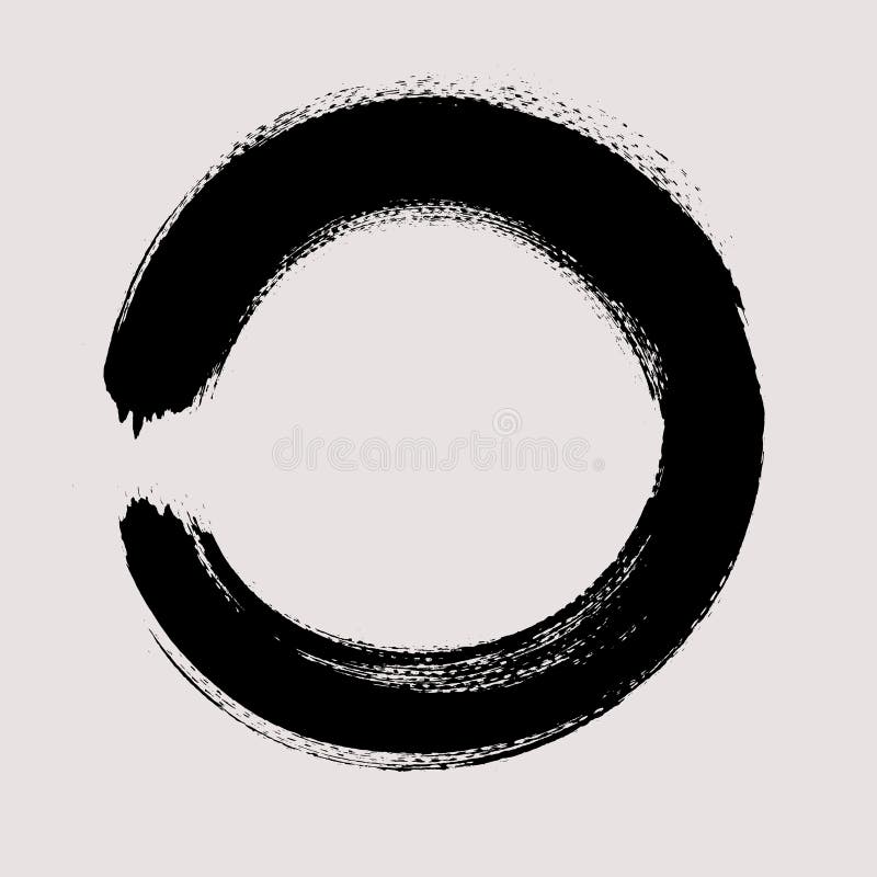 Broken Circle Brush Stroke Vector. Enso Ring Frame Stock Illustration ...