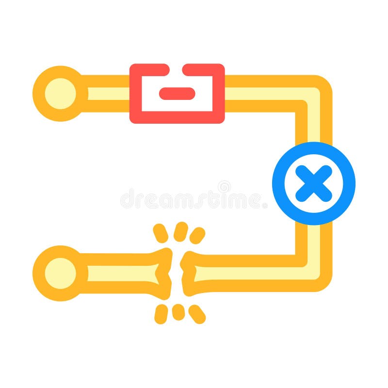 Broken Circuit Path Icon Color Icon Vector Illustration Stock ...