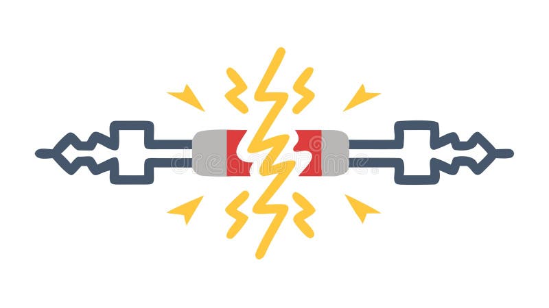 Broken Circuit Power Failure Electrical Malfunction Icon, Vector Design ...