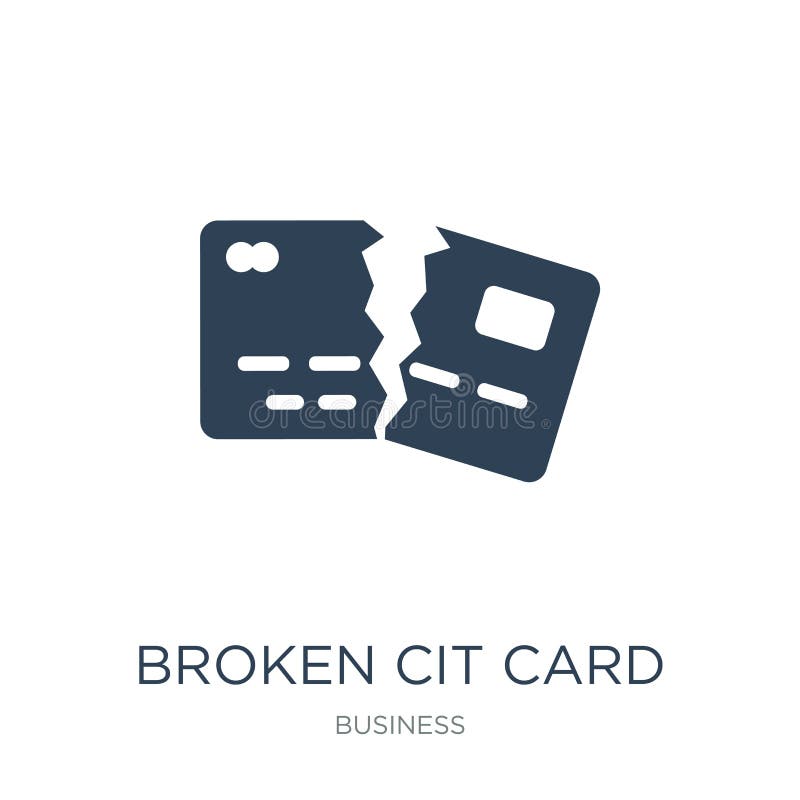 Broken Cit Card Icon in Trendy Design Style. Broken Cit Card Icon ...
