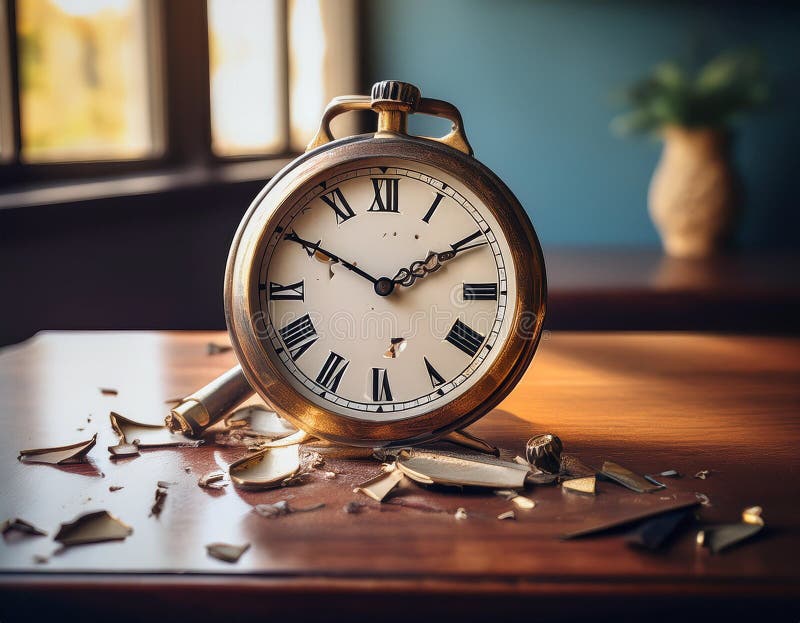 Broken Clock on a Desk As a Metaphor for Poor Time Management Stock ...