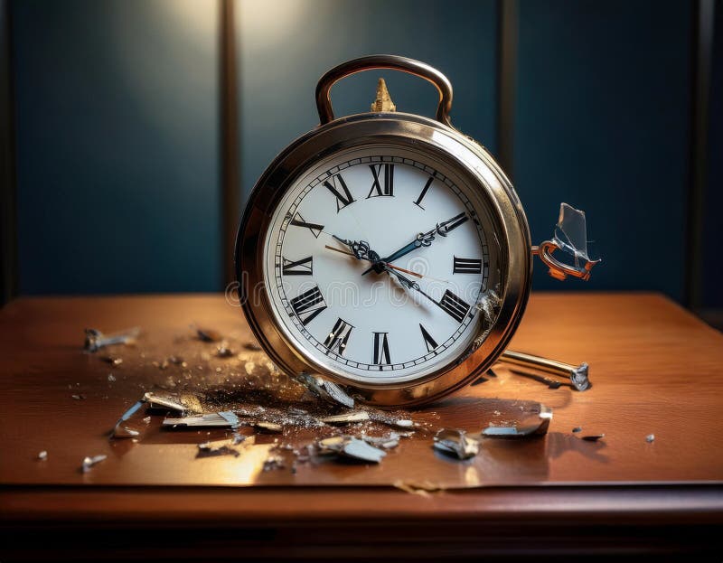 Broken Clock on a Desk As a Metaphor for Poor Time Management Stock ...