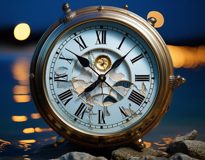 A Broken Clock with Hands Stuck at Midnight, Echoing the Timeless ...