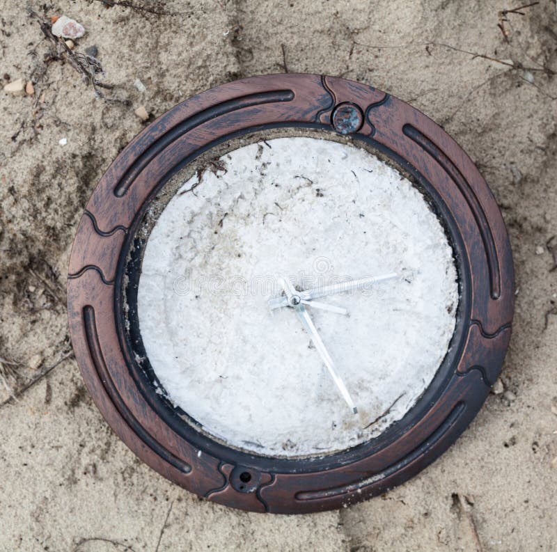 Broken Clock without Numerals on the Clock Face Stock Image - Image of ...