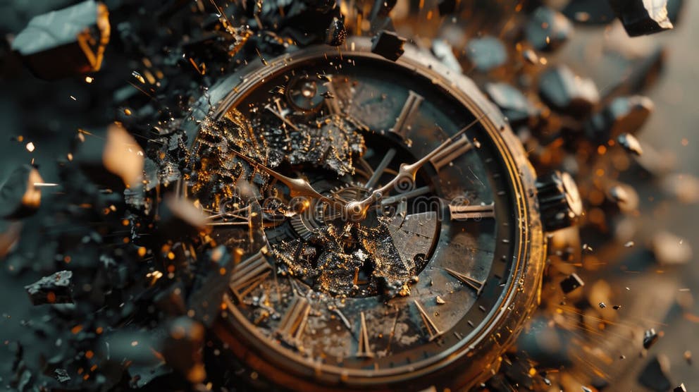 Broken Clock Parts Scattered on the Ground Stock Photo - Image of clock ...
