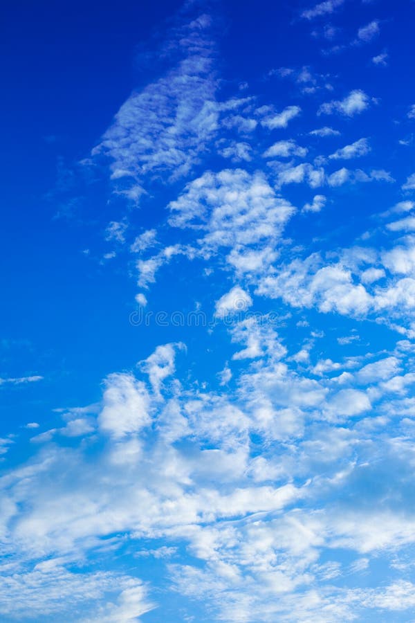 Broken Clouds Against the Evening Blue Sky Stock Image - Image of pure ...